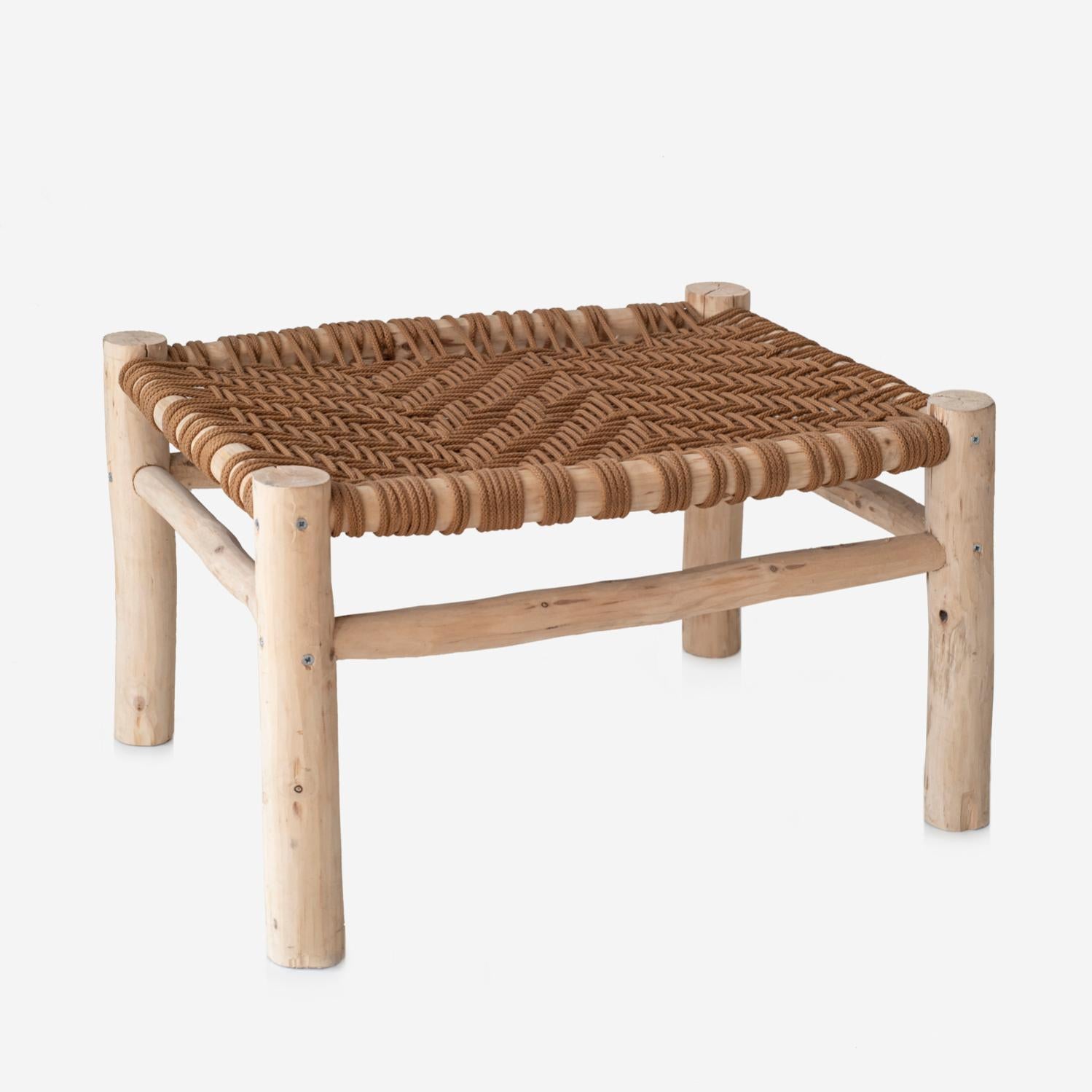 TAVOLINO RUSTICO LEGNO E CORDA ZIGZAG 65X50X42CM | Leroy Merlin