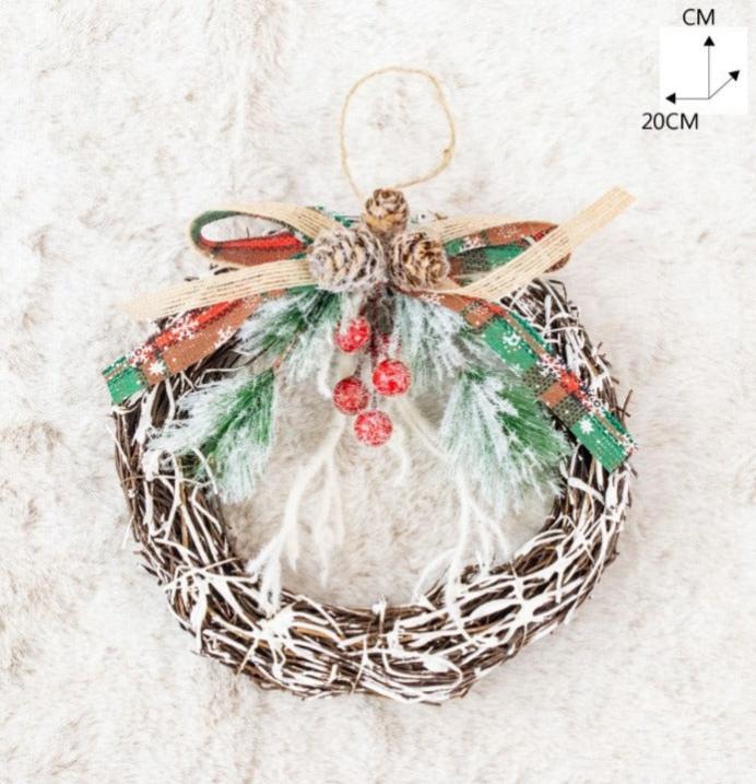 Corona de Navidad Muñeco de Nieve y Papá Noel con Colgante para Pared y ...