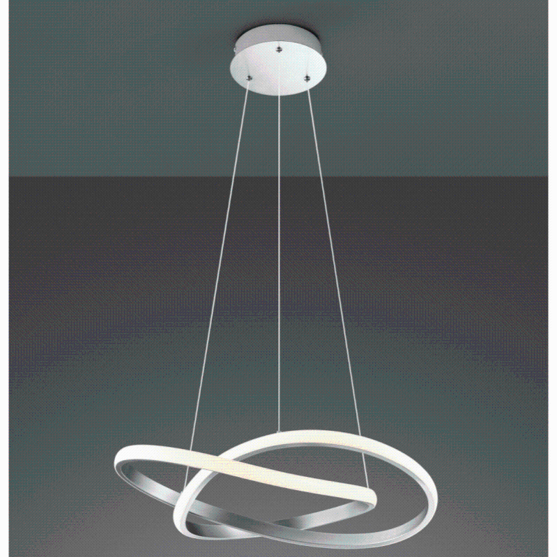 Lampadario Design Moderno Course Nichel Led Dimmer 4000K Ø60 Cm Trio ...