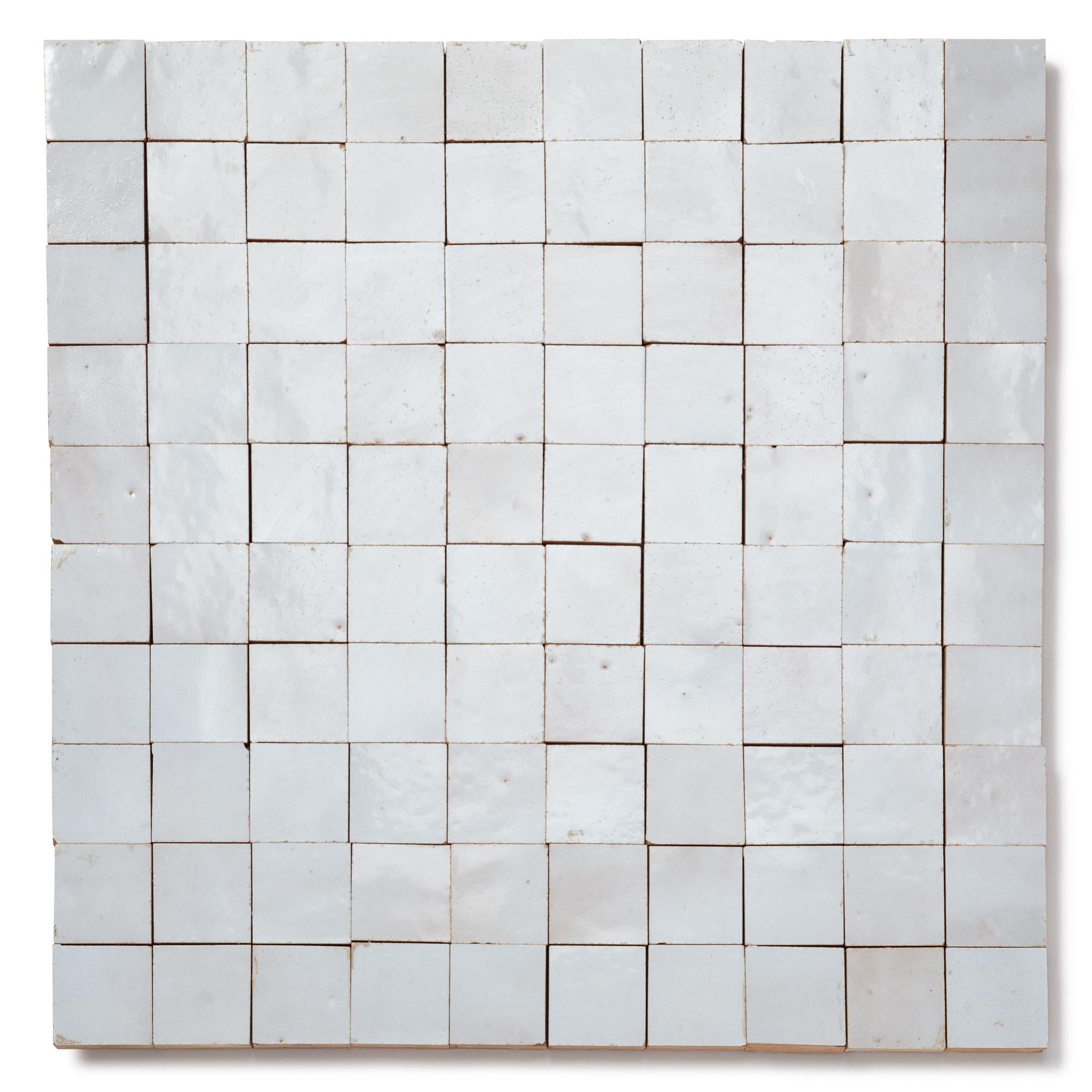 Zellige Marocain Artisanal Véritable - Blanc Fes 3x3 cm - Mosaïque mur ...