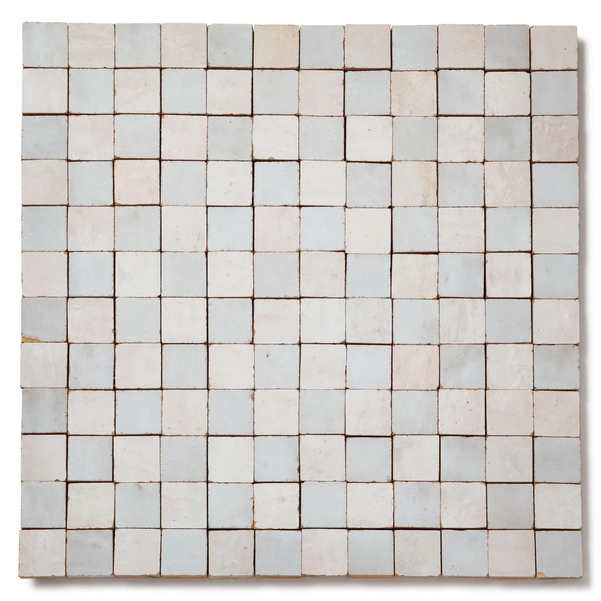 Zellige Marocain Artisanal Véritable - Blanc Fes + Oukaimeden 2,5x2,5 ...