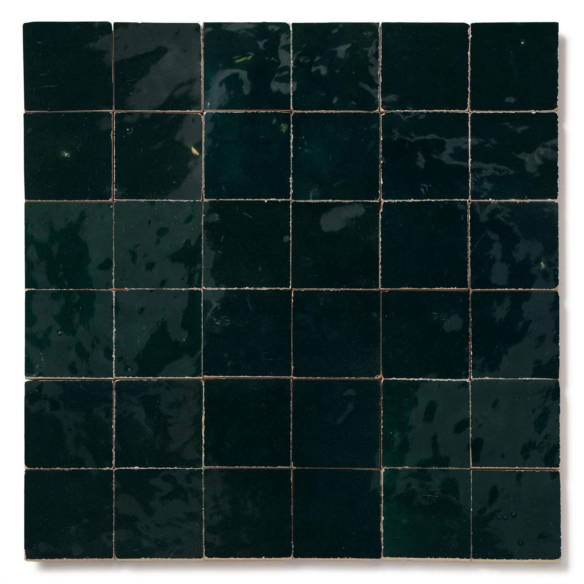 Zellige Marocain Artisanal Véritable - Bleu Océan 5x5 cm - Mosaïque mur ...