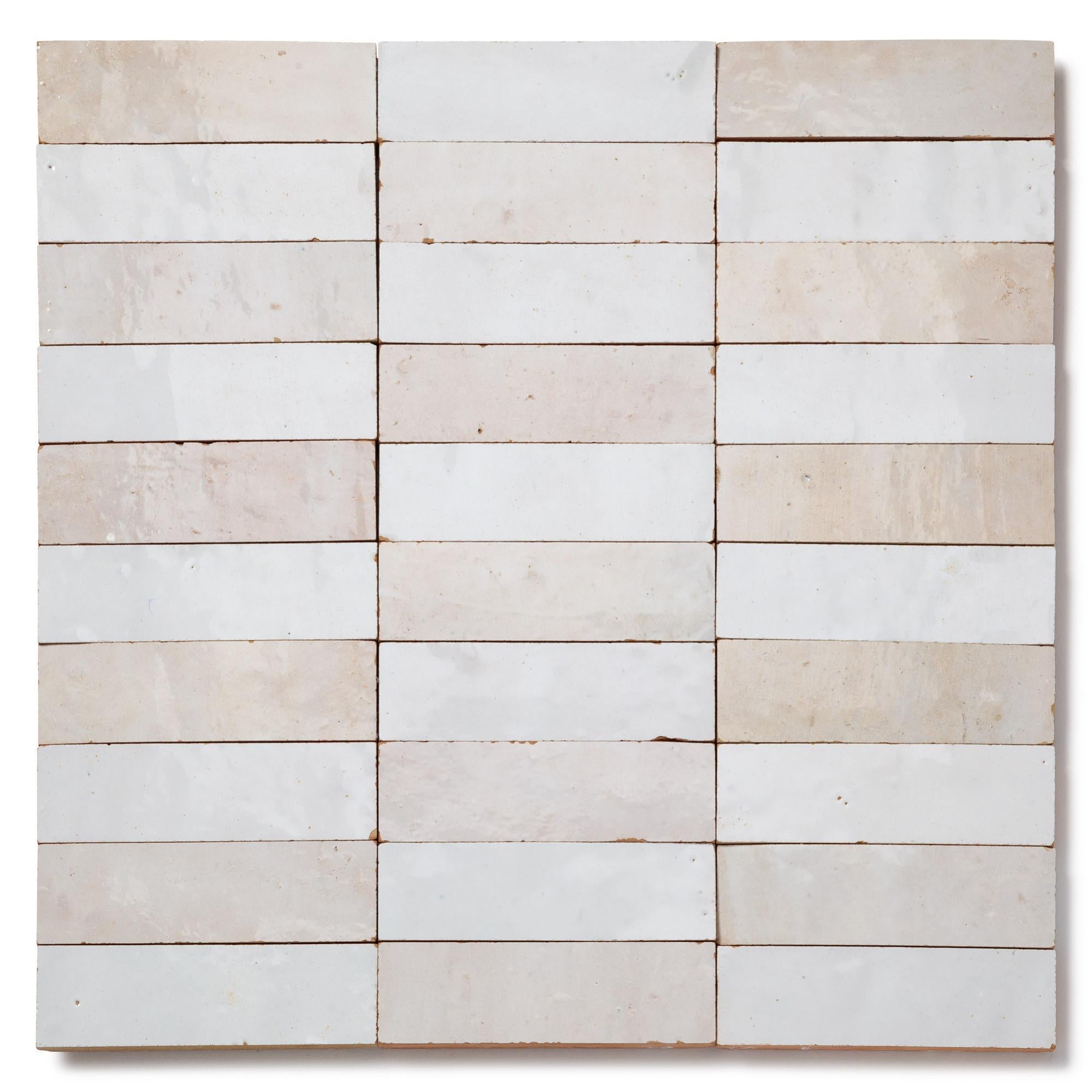 Zellige Marocain Artisanal Véritable - Blanc Neige + Oukaimeden 3x10 cm ...