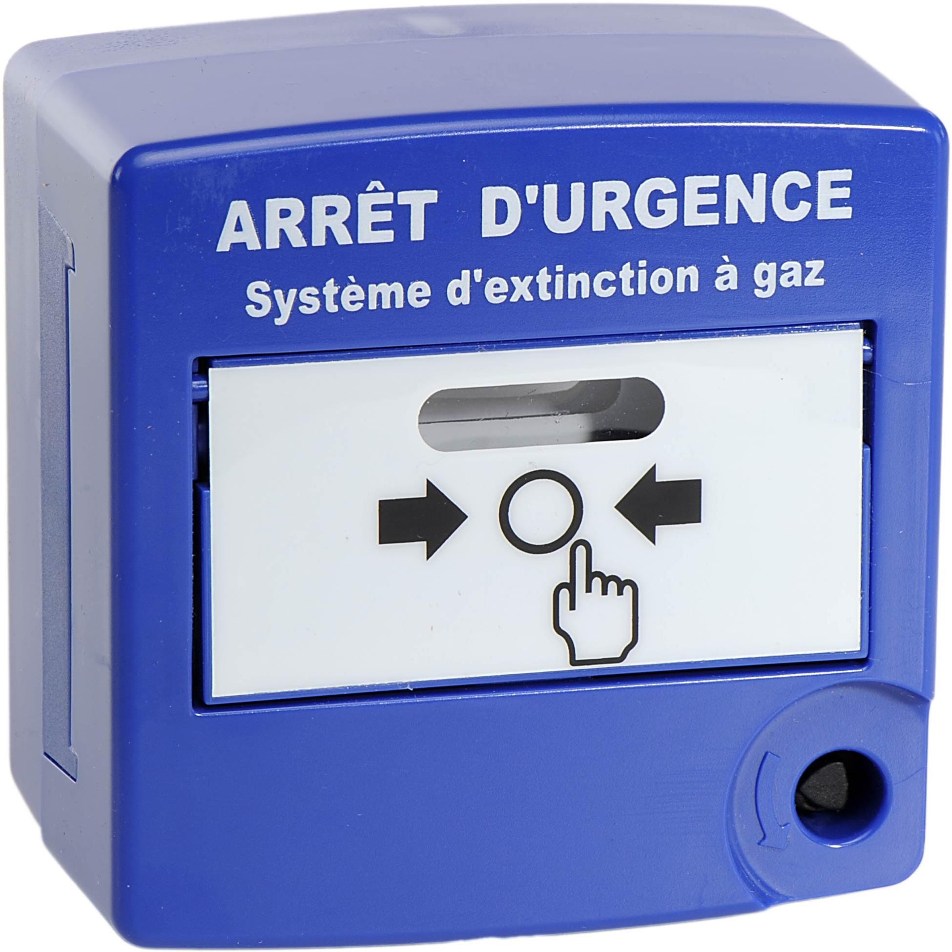 Déclencheur manuel d'arrêt d'urgence double action bleu - double ...