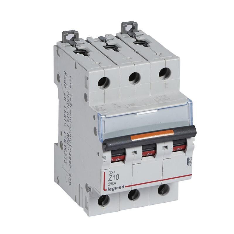 Disjoncteur DX_ 25kA - 3P 400V~ - 10A - courbe Z - 3 modules | Leroy Merlin