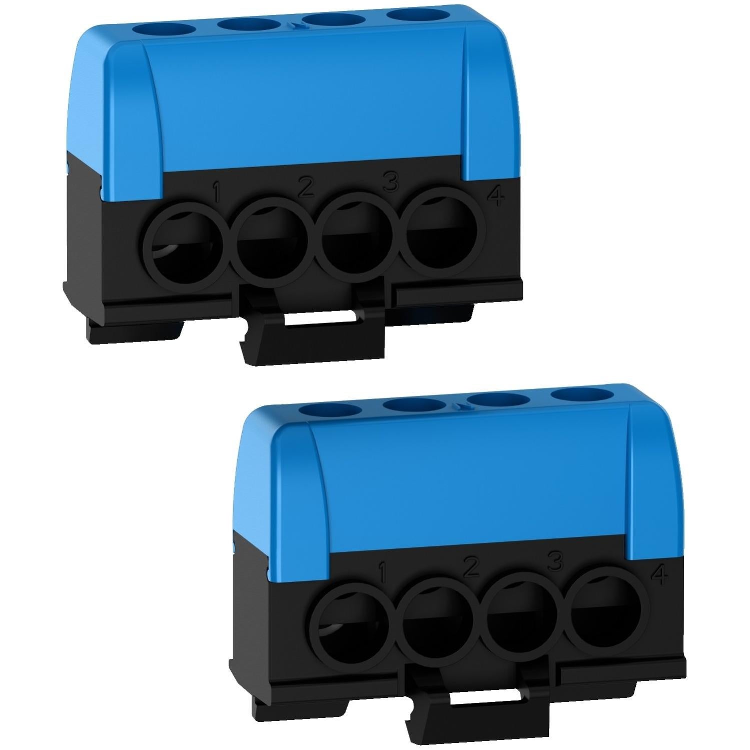 Bornier neutre - 2 x bleu - 4 trous 16mm² Resi9 - Lot de 2 | Leroy Merlin
