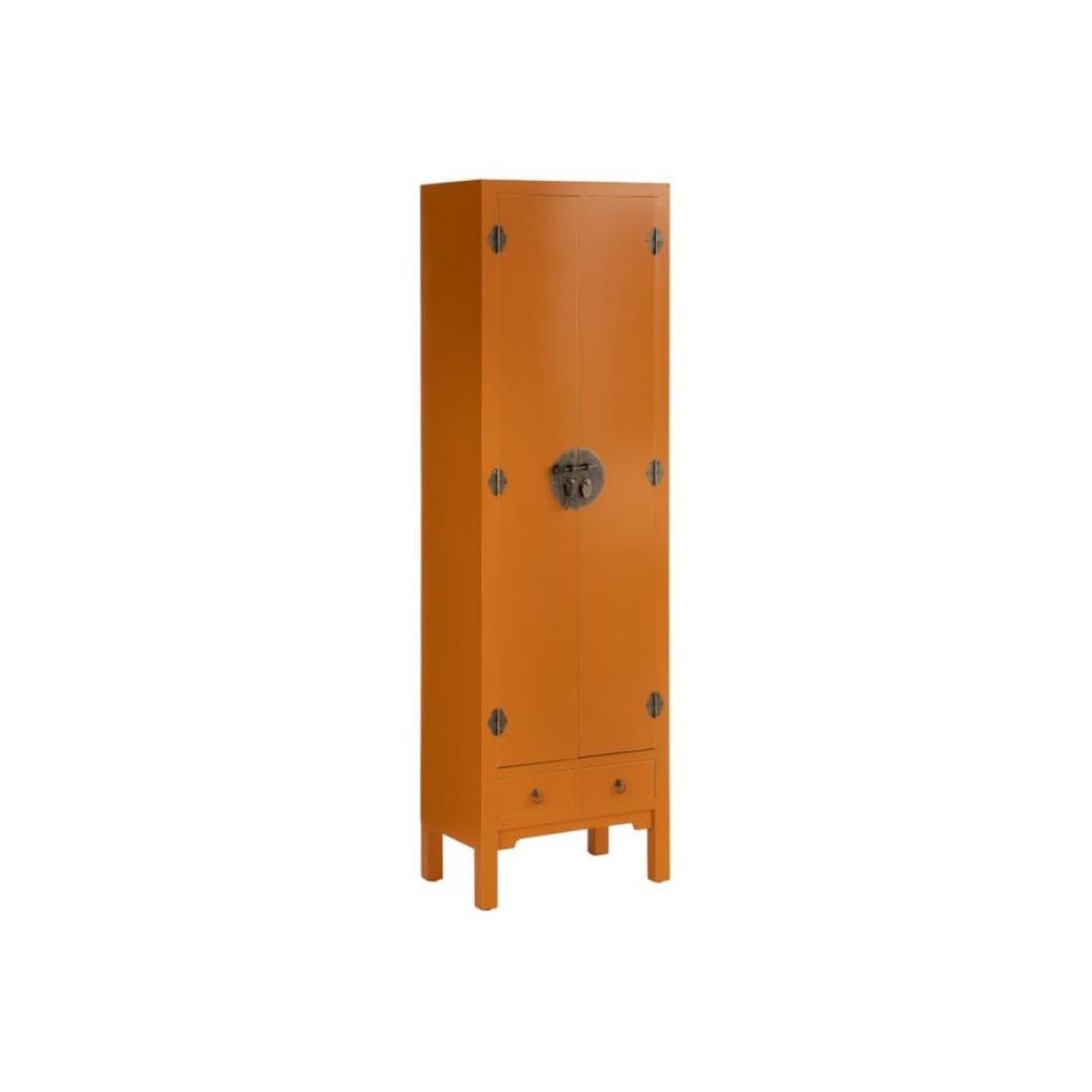 Armoire lingère 2 portes, 2 tiroirs Orange Meuble Chinois - PEKIN ...