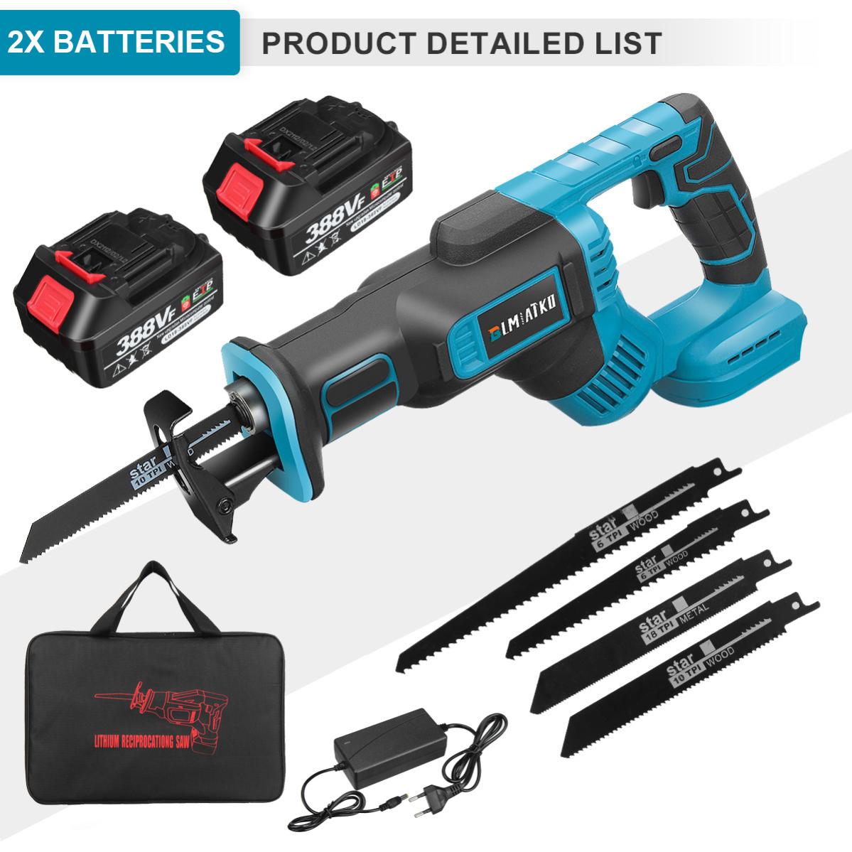 Scie Sabre sans fil, Scie alternative électrique avec 2 batteries + 4 ...
