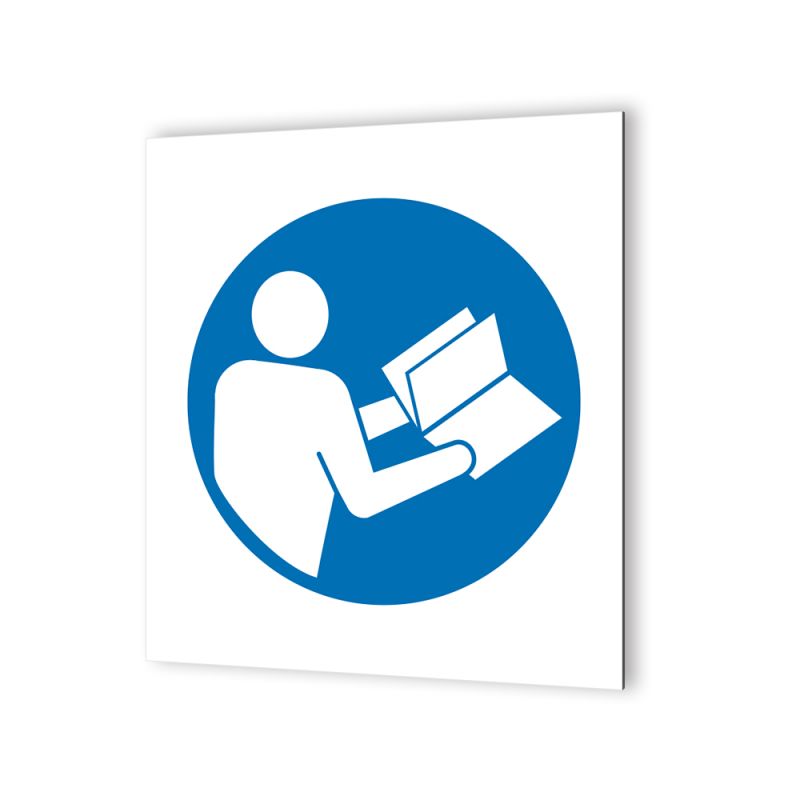Pictogramme d'Obligation en Dibond 20 x 20 cm | Consulter la notice d ...