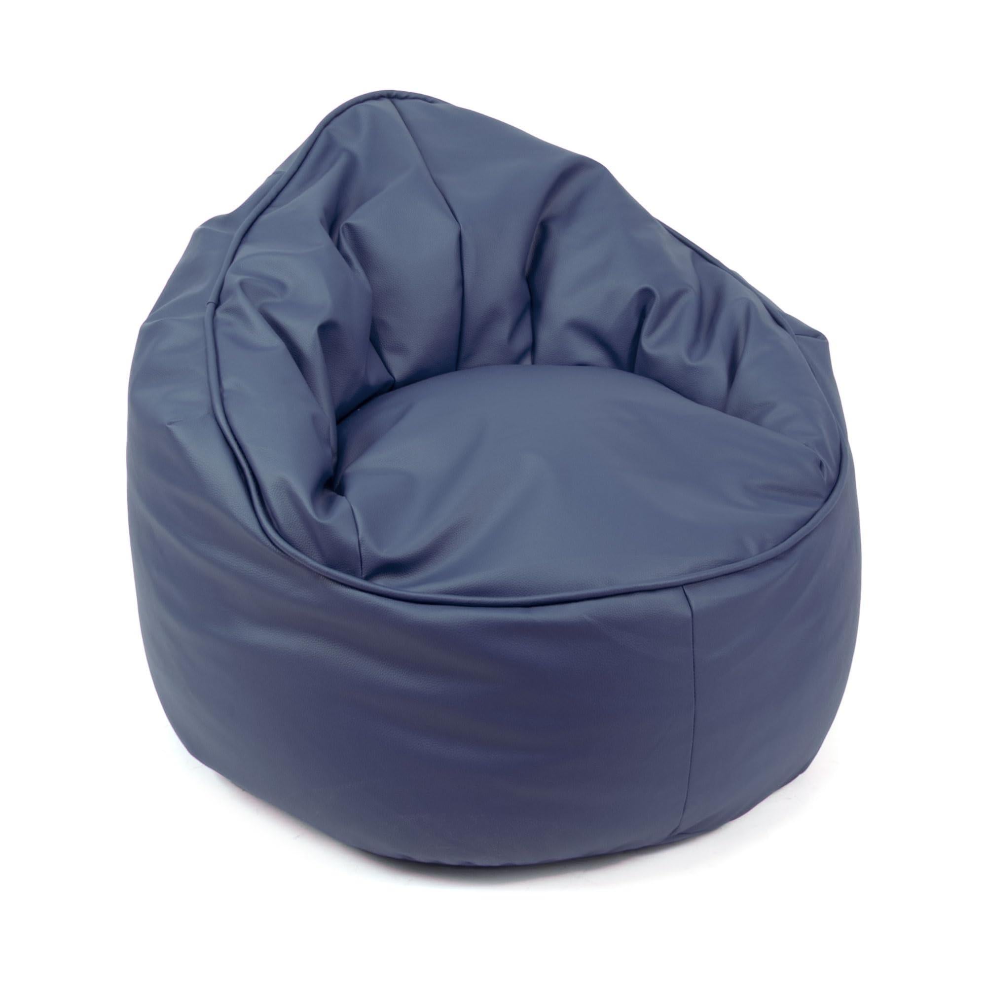 THE SECRET HOME Puff Azul Oscuro con Relleno – Asiento de Polipiel ...