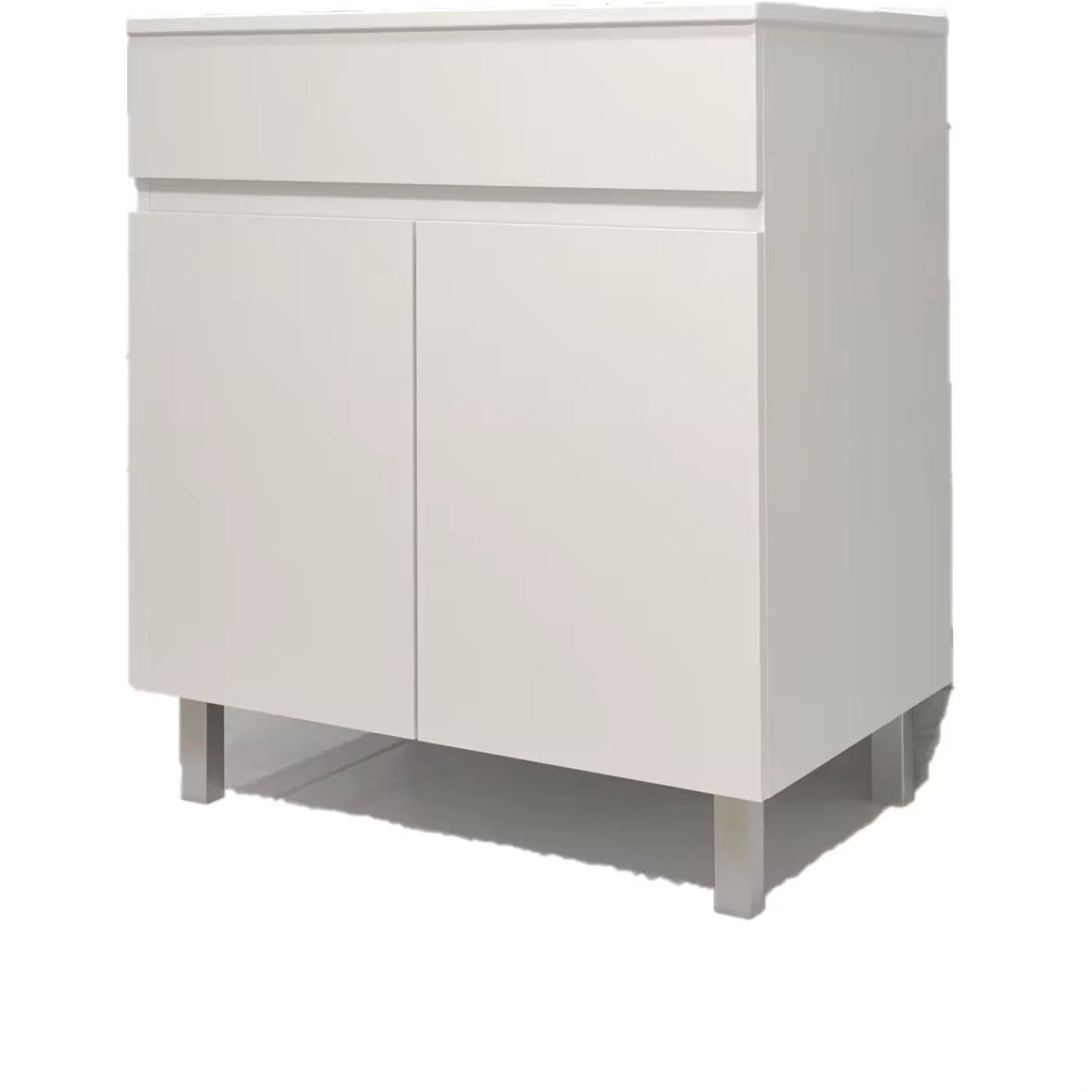 Mueble de baño 2 Puertas con Patas y Lavabo Viana (Blanco 80cm) | Leroy ...