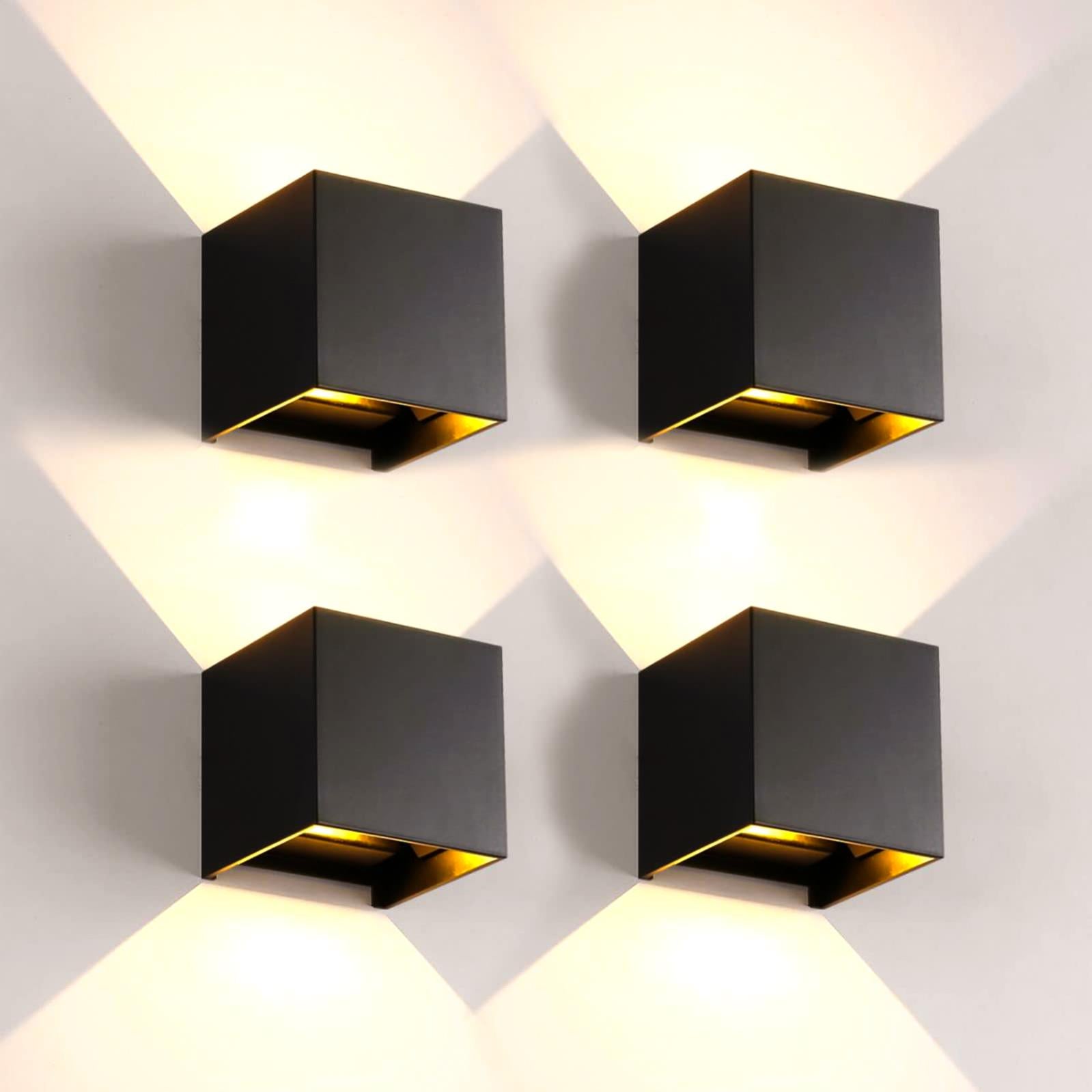 Paquete de 4 luces de pared para interiores, modernas luces de pared ...