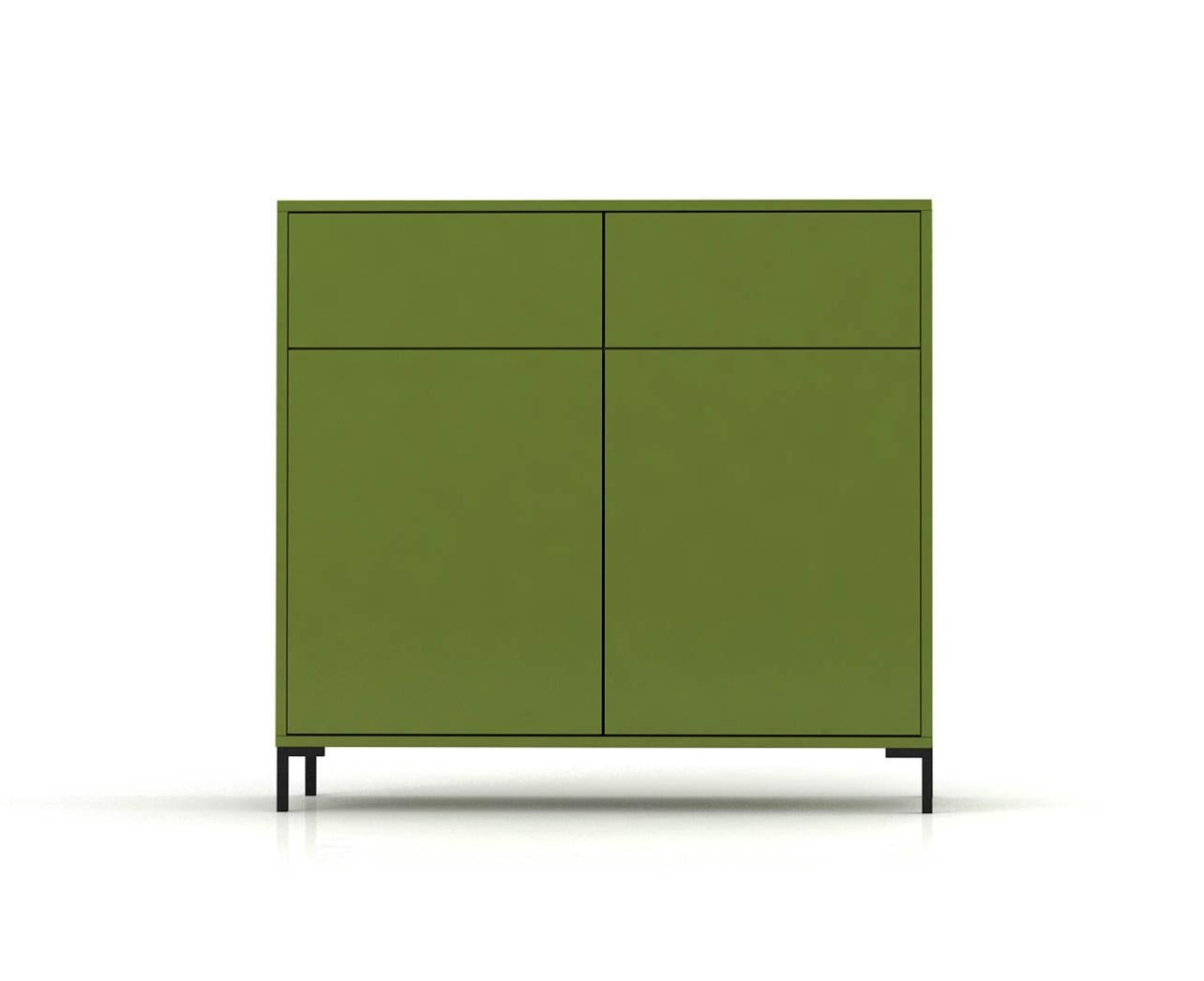 Buffet 2 tiroirs et 2 portes en MDF Vert WILSON | Leroy Merlin