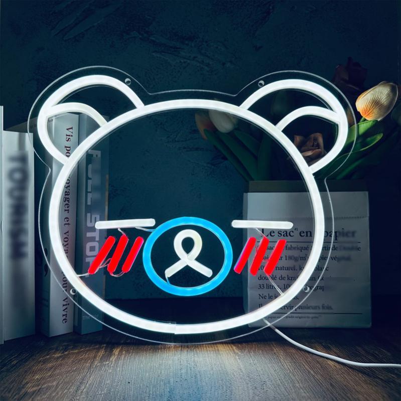 Ours Mignon Néon LED, pour Décoration Murale, Animal Cartoon Toy ...