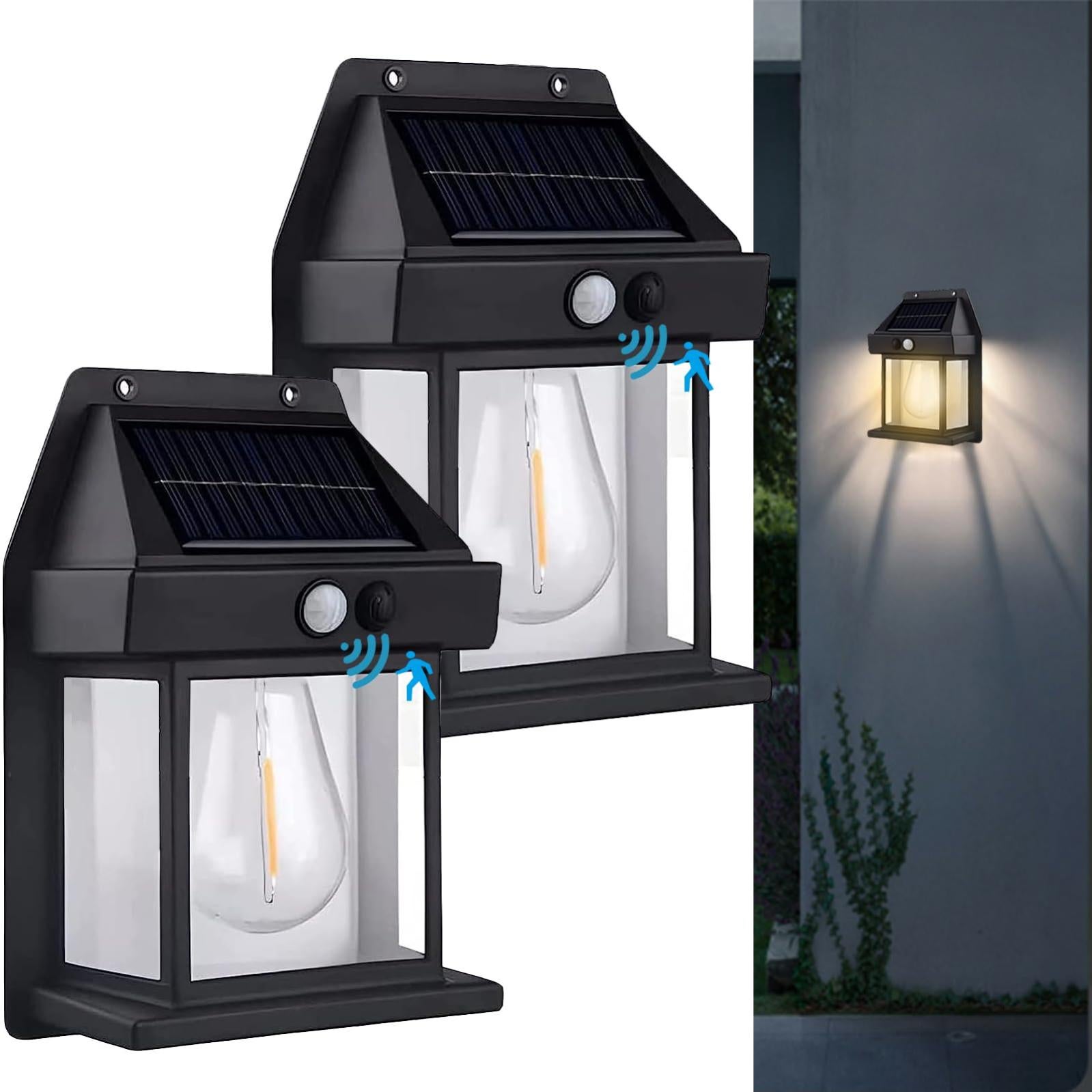 Confezione da 2 luci solari da parete per esterni, luce wireless per ...