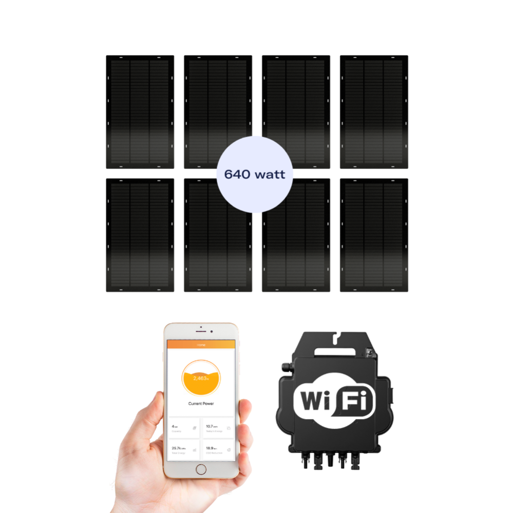 WeDoSolar - Panel solar flexible, 640W, Pack de 8 paneles, 90 x 54 cm ...