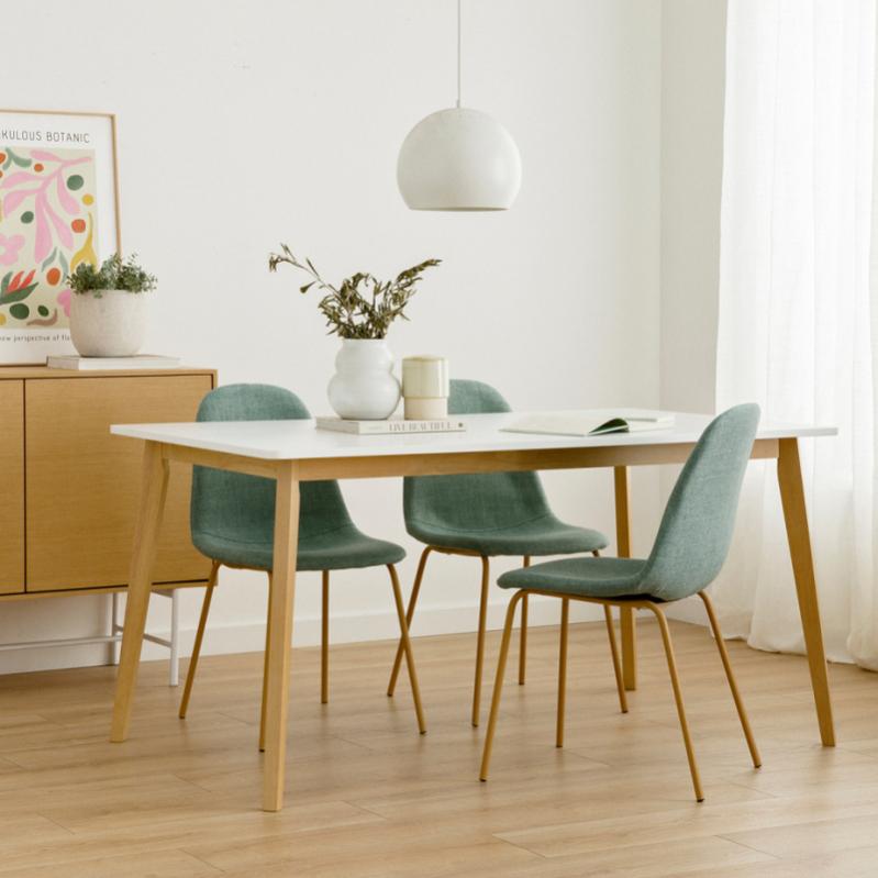 Basic mesa comedor 150 75cm x 150 cm x 90 cm patas color Roble Natural | Leroy Merlin