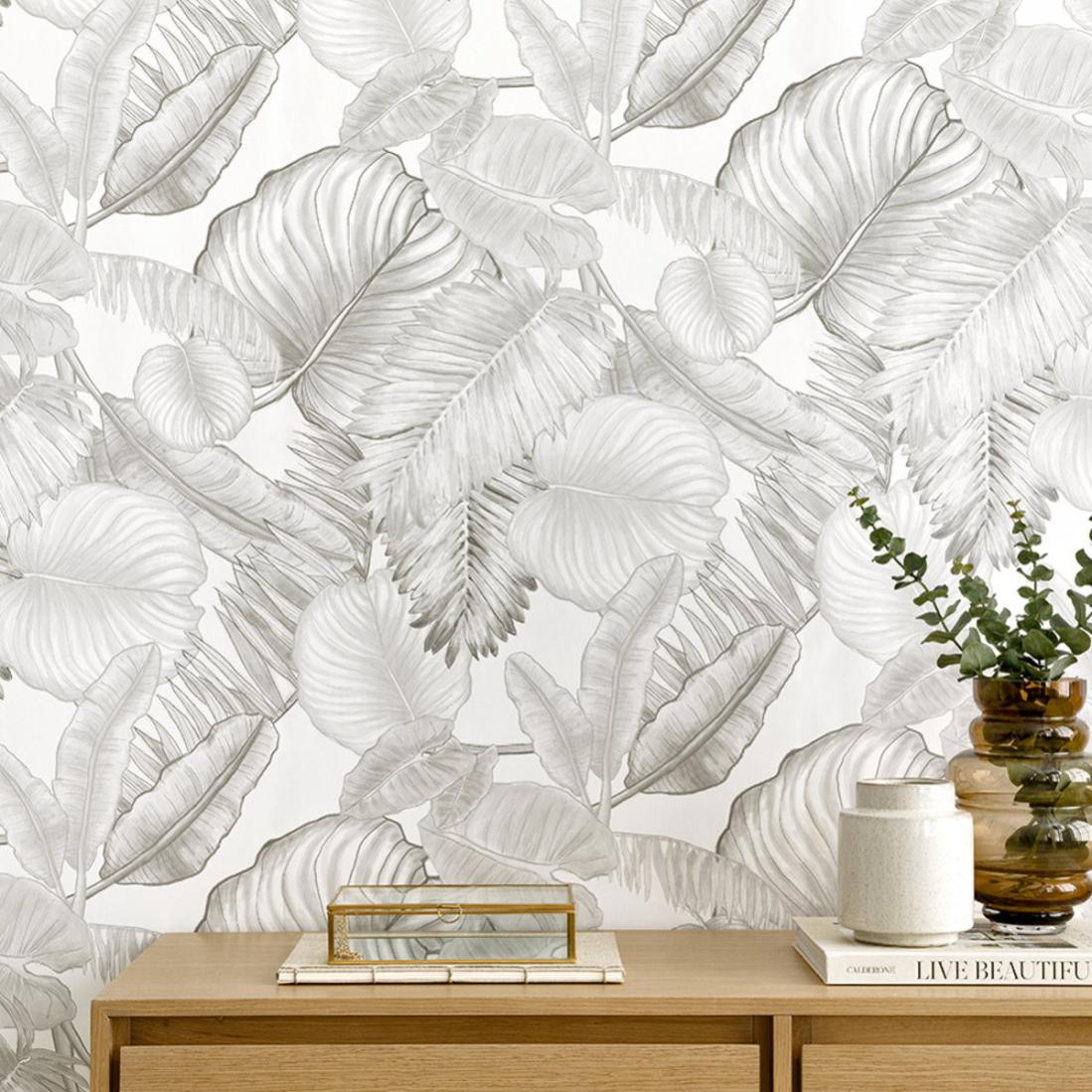 Papel pintado TNT gris 1005 cm x 53 cm | Leroy Merlin
