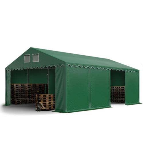 5x8 m tenda capannone, altezza 2,6m, PVC 800, telaio perimetrale, verde ...