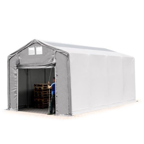 4x8 m tendostruttura, altezza 3,0m porta a pacchetto e lucernari, PVC ...