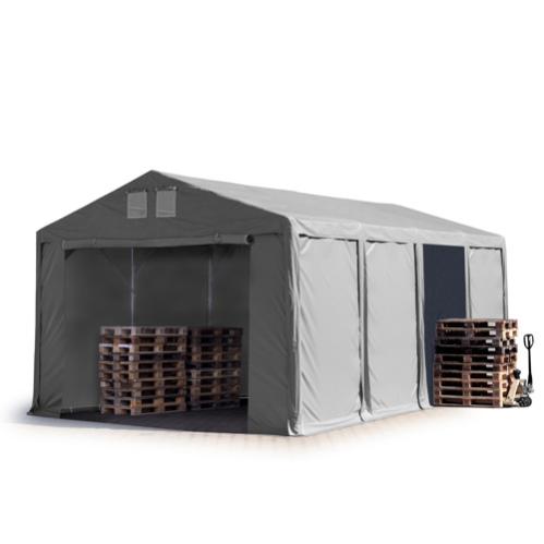 5x8m tenda capannone, altezza 3,0m porta a cerniera, PVC 850, grigio ...
