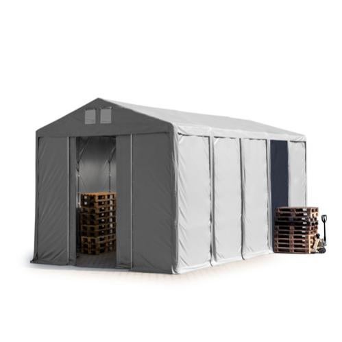 5x10m tenda capannone, altezza 3,6m porta scorrevole, PVC 850, grigio ...