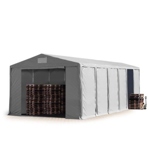 8x24m tenda capannone, altezza 4,0m porta a cerniera, PVC 850, grigio ...