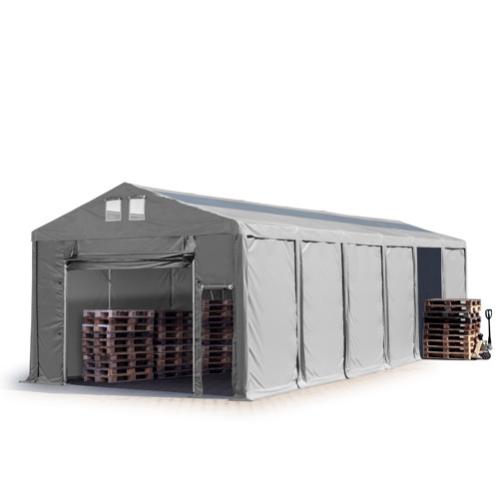 6x12m tenda capannone, altezza 3,0m porta a pacchetto, PVC 850, grigio ...