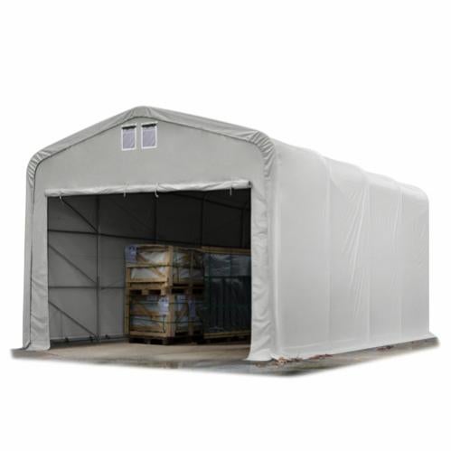 Carpa industrial 5x8 m con entrada 4,1x2,5 m, PVC 850, gris, sin ...