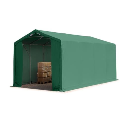 4x8 m hangar, PVC 850, H. 3 m avec portes à fermeture éclair, vert ...