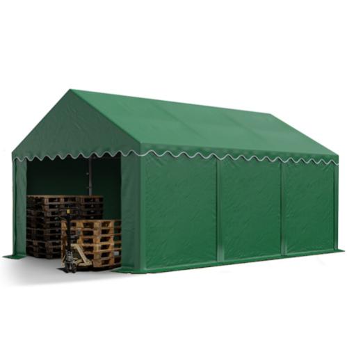 4x6 m tenda capannone, PVC 800, telaio perimetrale, verde scuro | Leroy ...