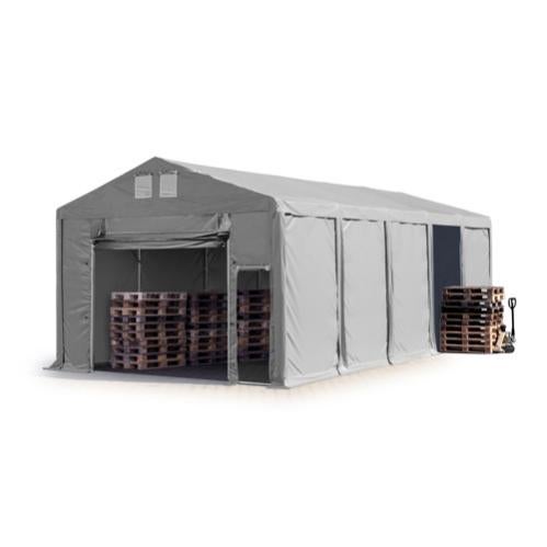 5x10m tenda capannone, altezza 3,0m porta a pacchetto, PVC 850, grigio ...