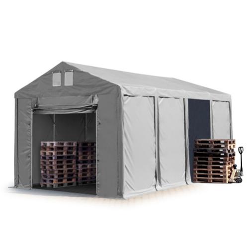 4x8 m tente de stockage, PVC 850, H. 3 m avec porte actionnée par ...