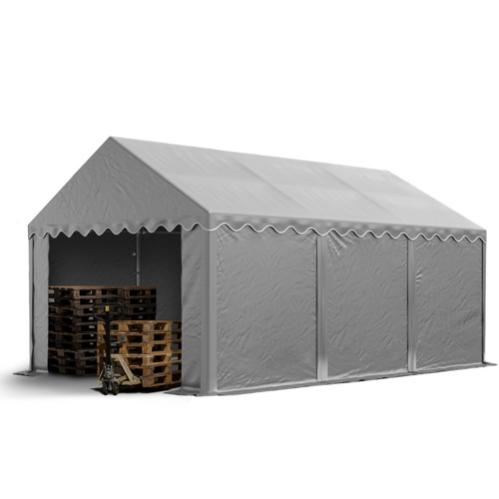 4x6 m tenda capannone, PVC 750, telaio perimetrale, grigio | Leroy Merlin