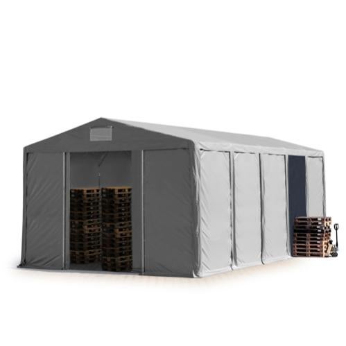 8x10m tenda capannone, altezza 3,6m porta scorrevole, PVC 850, grigio ...