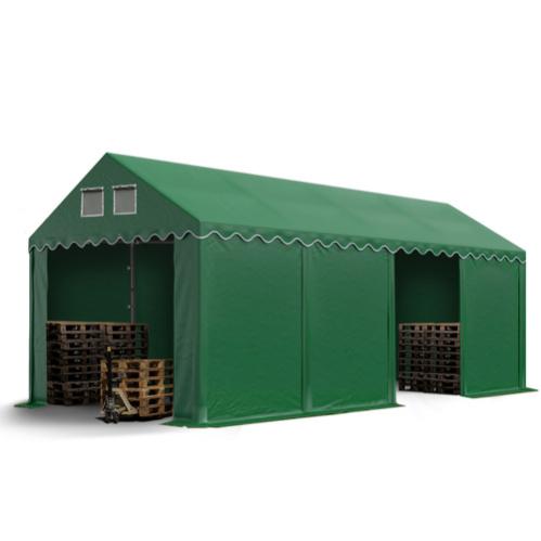 4x8 m tenda capannone, altezza 2,6m, PVC 800, telaio perimetrale, verde ...