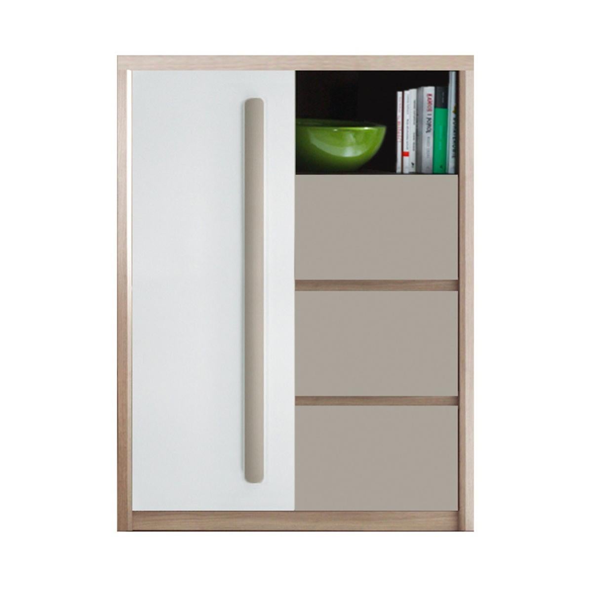 ROMA Buffet commode 3 tiroirs coulissants 1 porte battante 1 niche ...