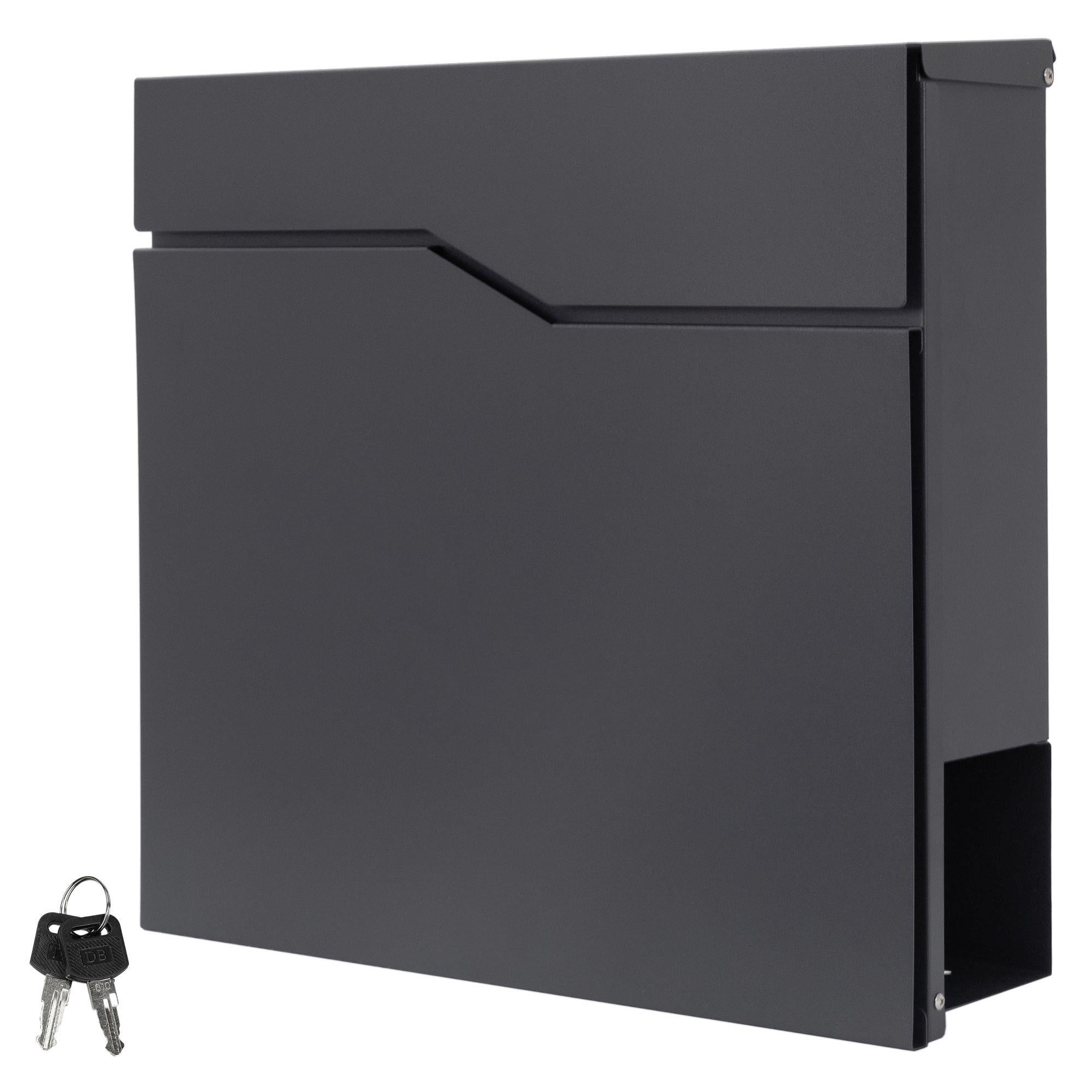 Cassetta postale moderna acciaio inox antracite posto per giornali ...