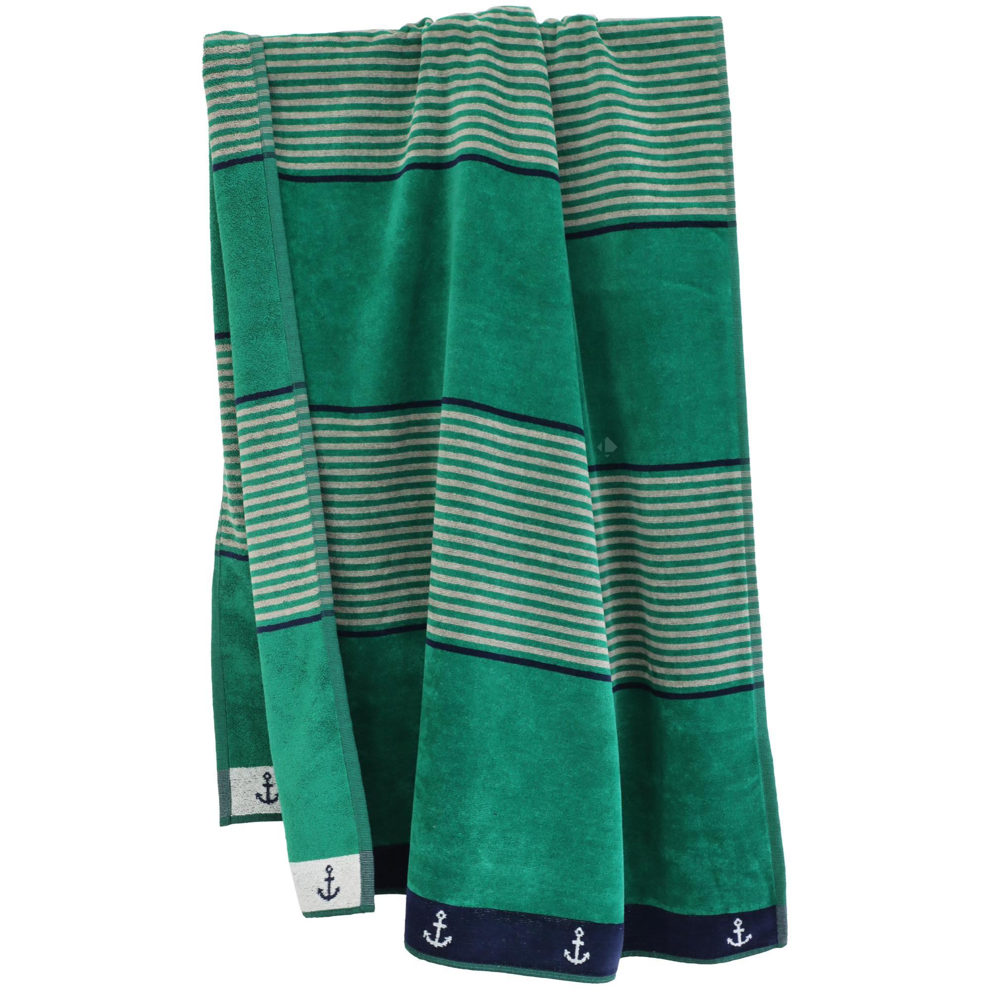 Drap de plage 100x180 cm SAILOR vert | Leroy Merlin