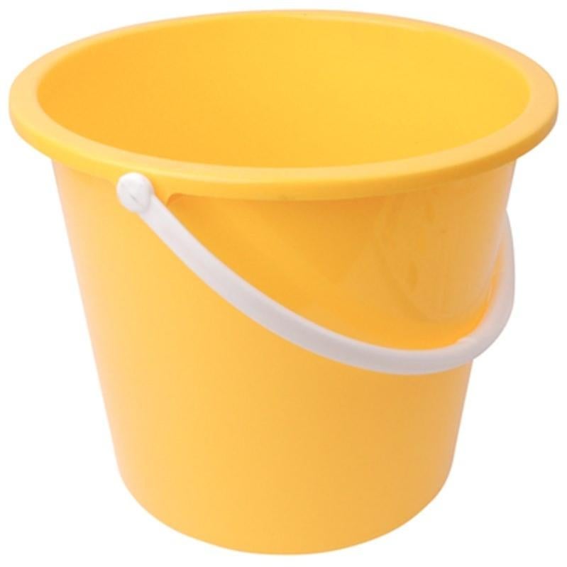 Seau rond en plastique 10L Jantex jaune | Leroy Merlin