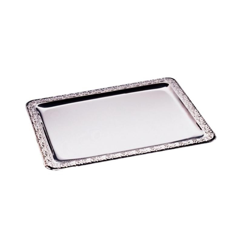 Plateau de service rectangulaire inox poli - APS 420 x 310 mm | Leroy ...