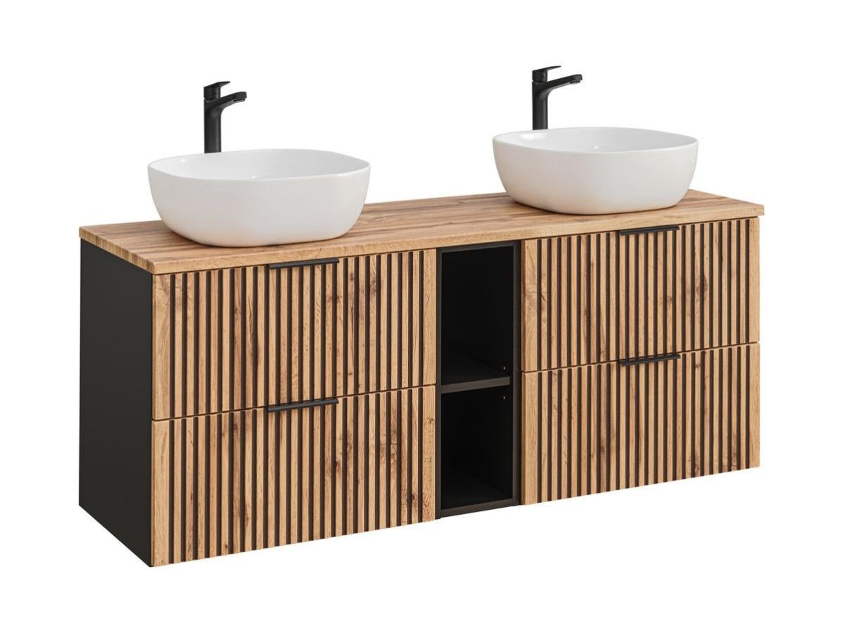 BOBOCHIC Ensemble salle de bain 140 cm AXEL avec vasques à poser et ...