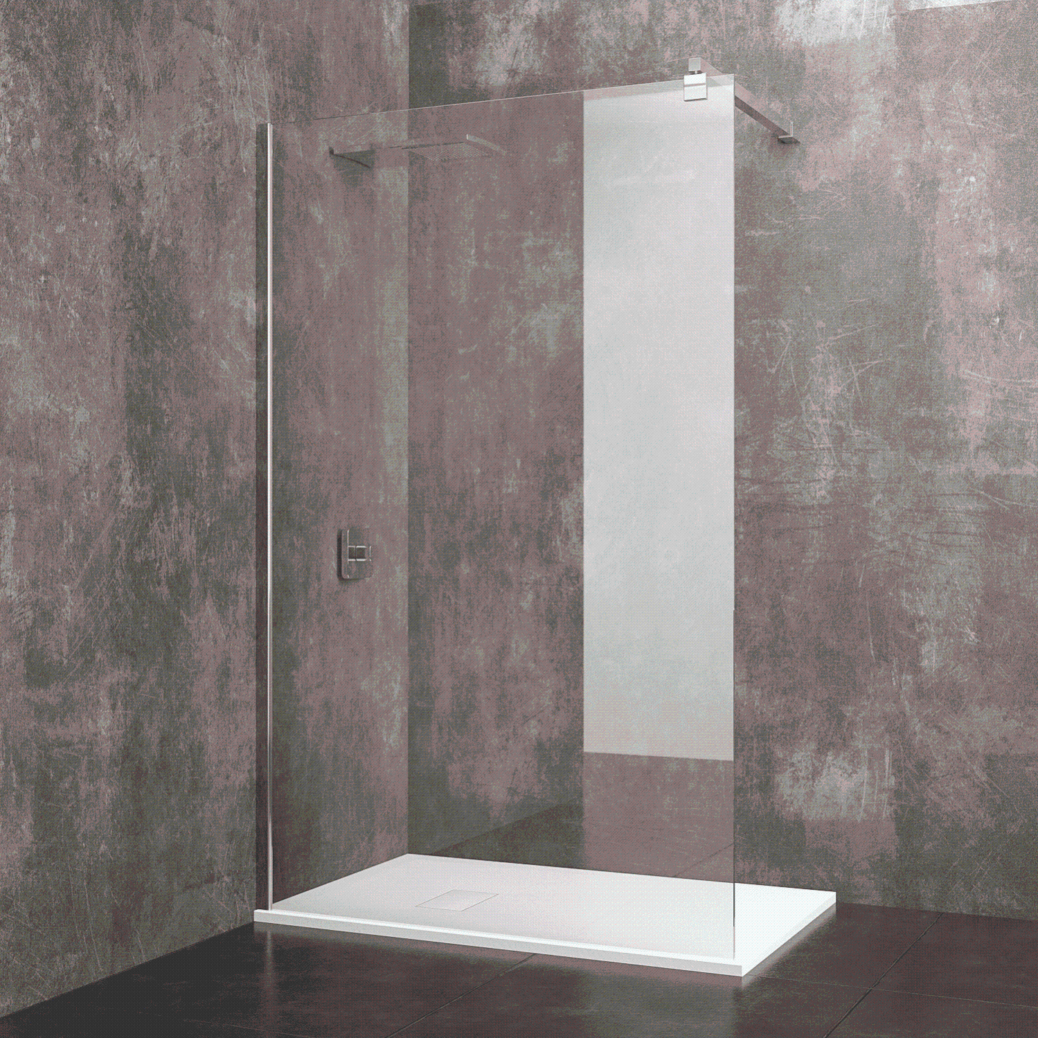 Parete Doccia Fissa Walk In Cabina Box Bagno Barra Stabilizzatrice Anta ...