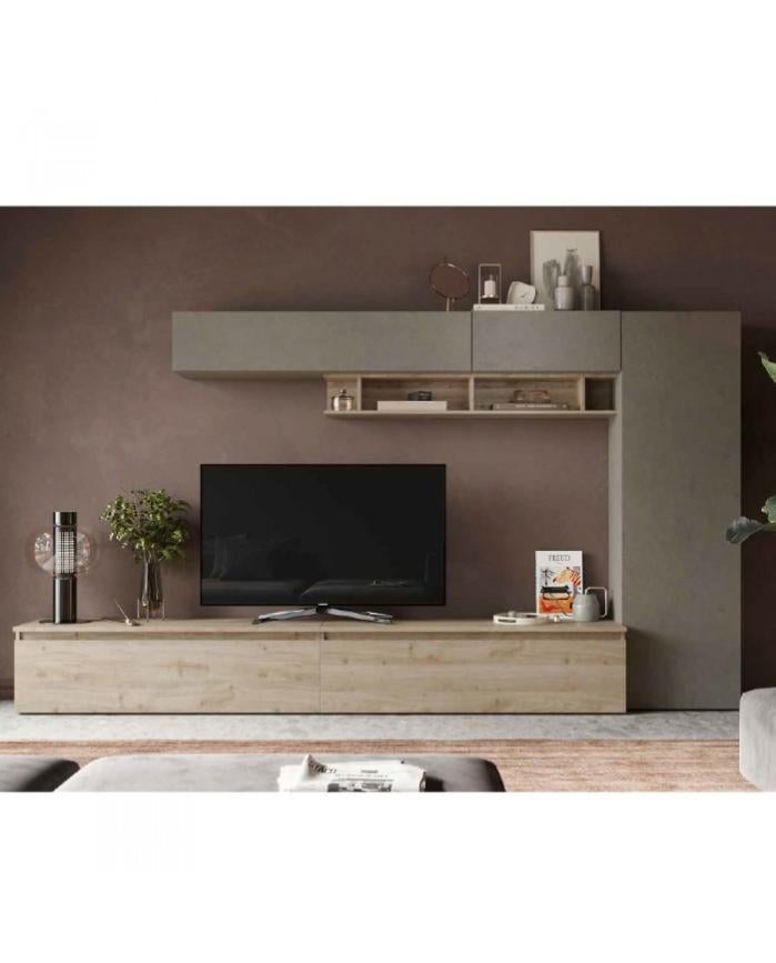 Parete attrezzata soggiorno comp _ 31, colore argilla-cadiz - Infinity ...