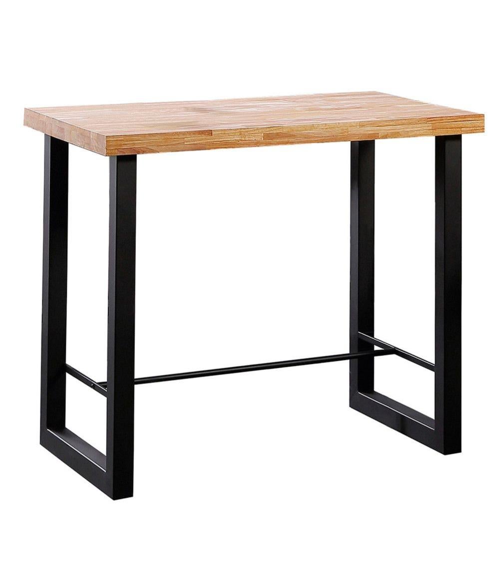 Mesa alta industrial de madera y metal, 120x70 cm x 100 cm altura ...