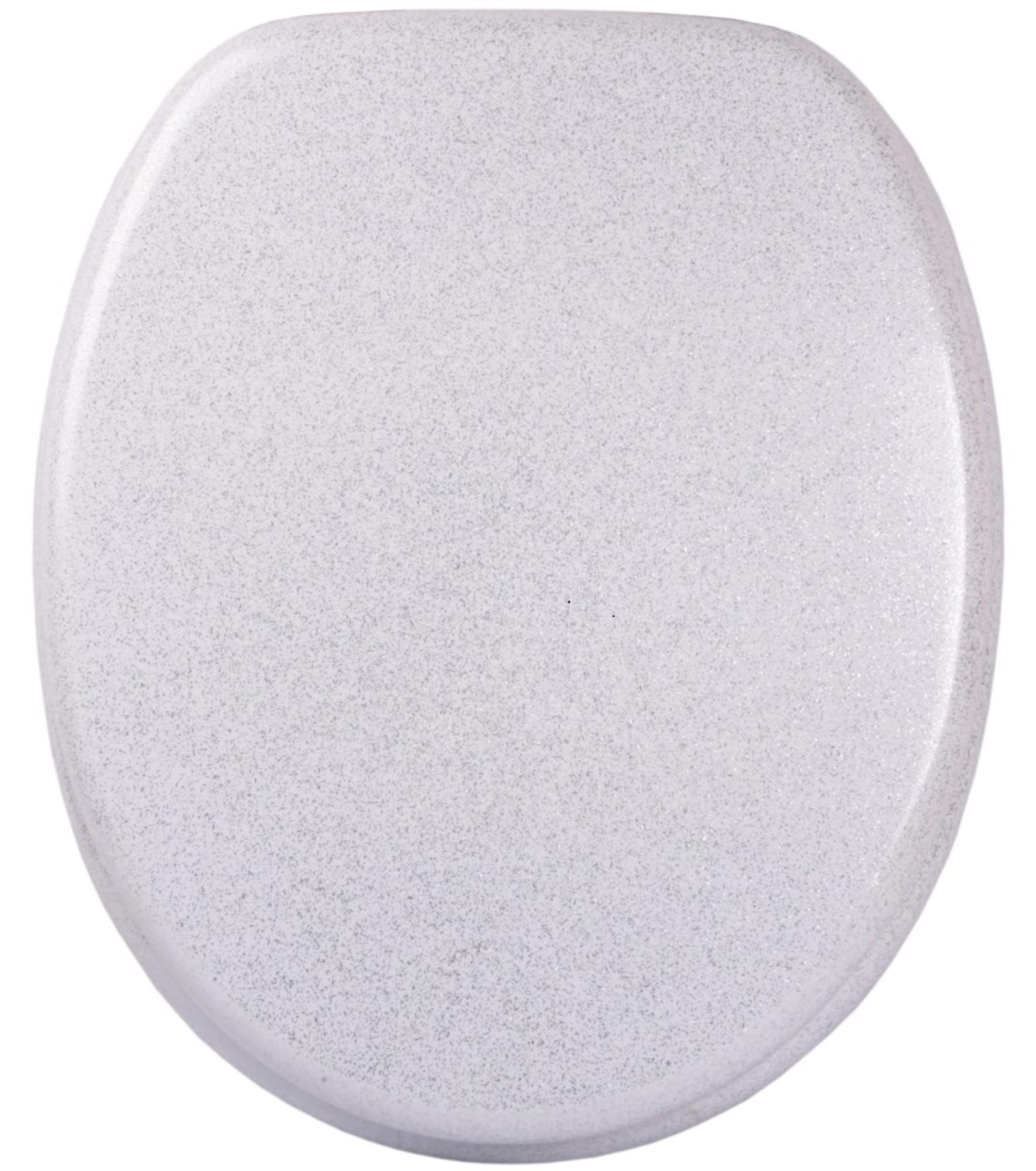 Siège WC avec abaissement automatique Paillettes blanc | Leroy Merlin