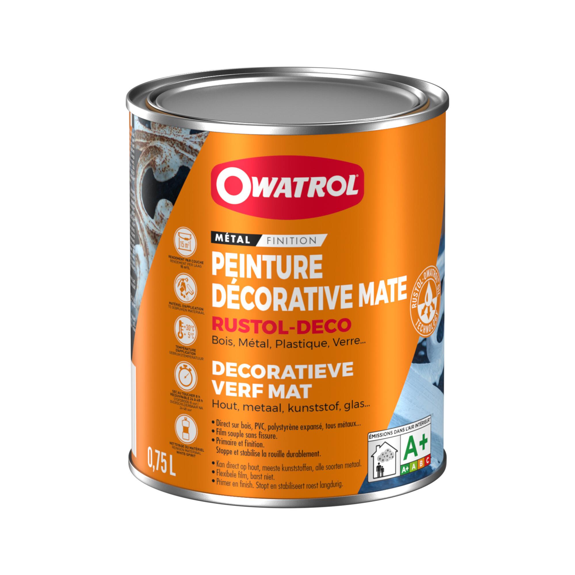 Peinture antirouille décorative Owatrol RUSTOL DECO MAT Noir Profond ...