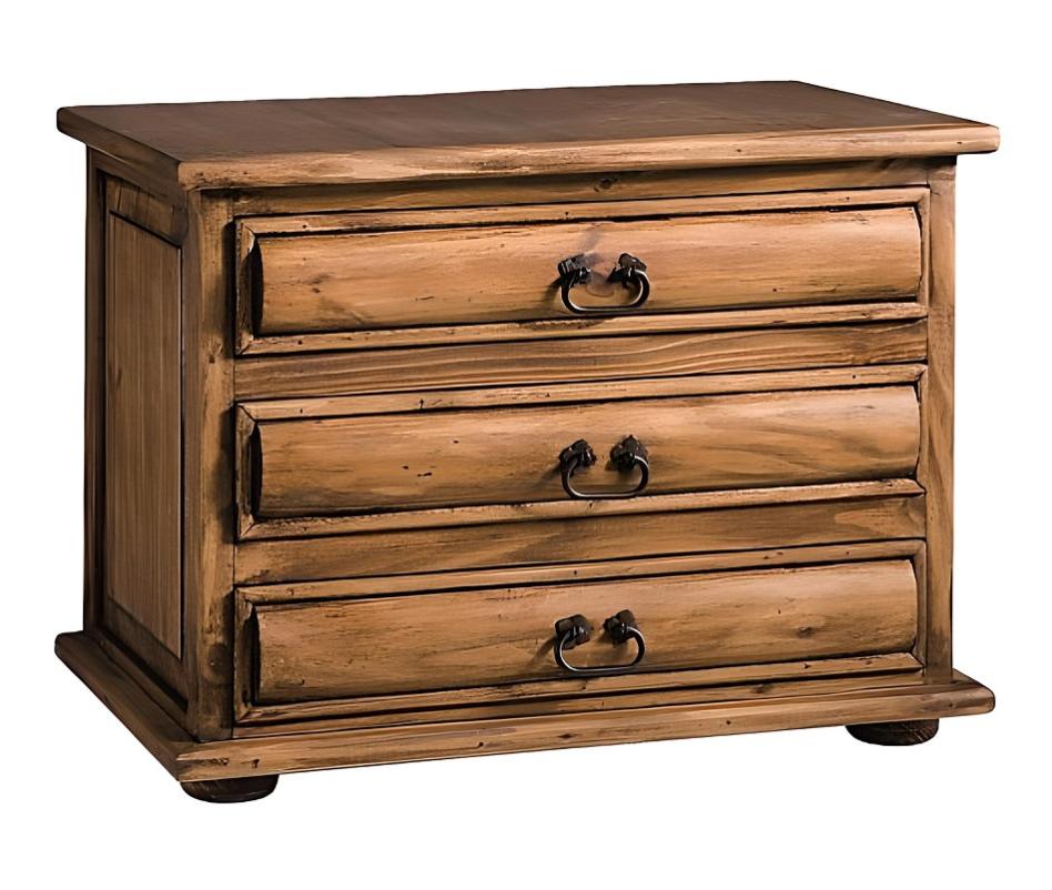 Commode en pin massif coloris naturel - Longueur 83 x Profondeur 49 x ...