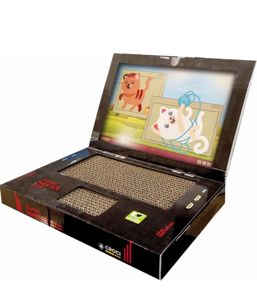 Tiragraffi in cartone riciclato con coperchio a forma di laptop per gatti | Leroy Merlin