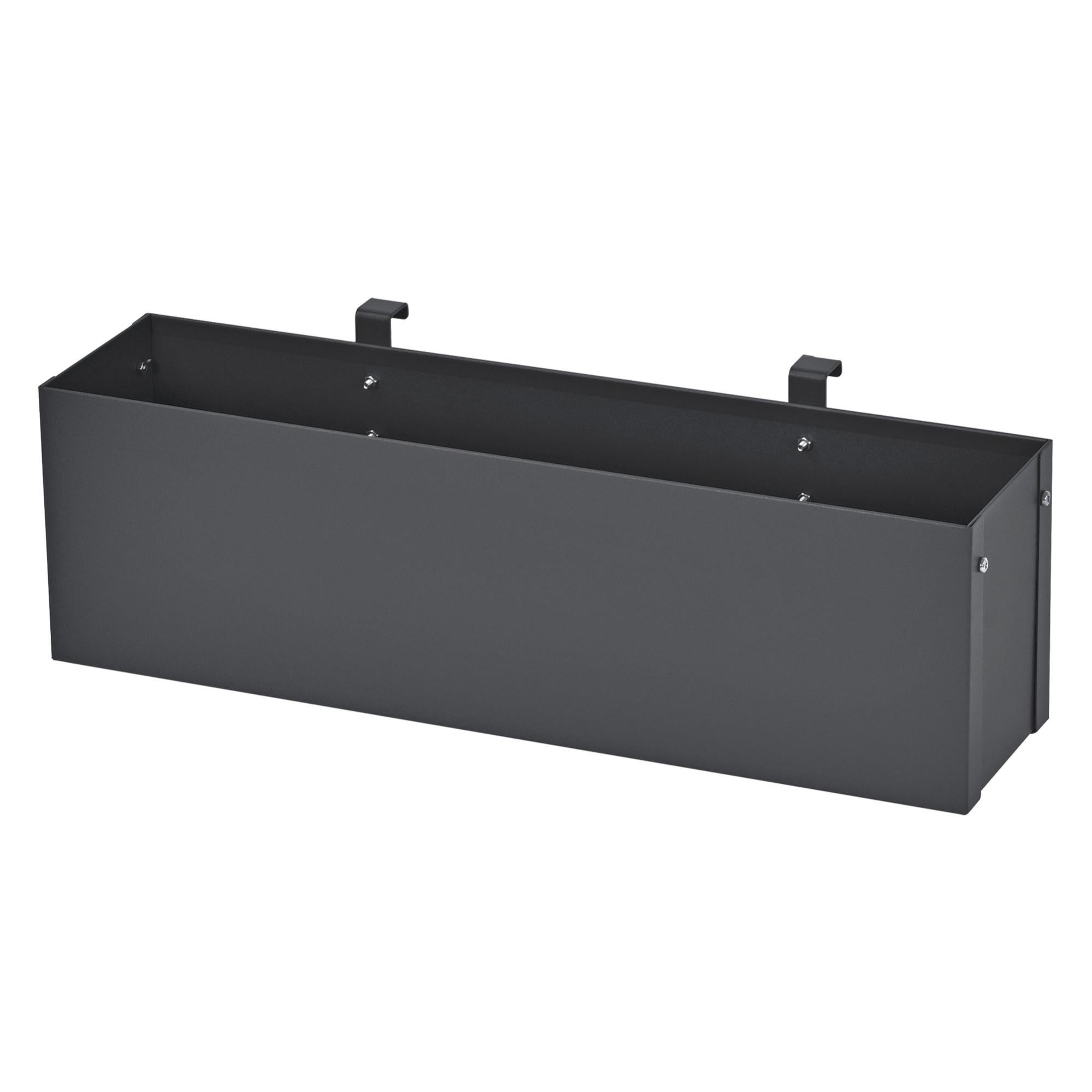 Bac à plantes jardinière pot panier fleurs suspendu anthracite acier ...